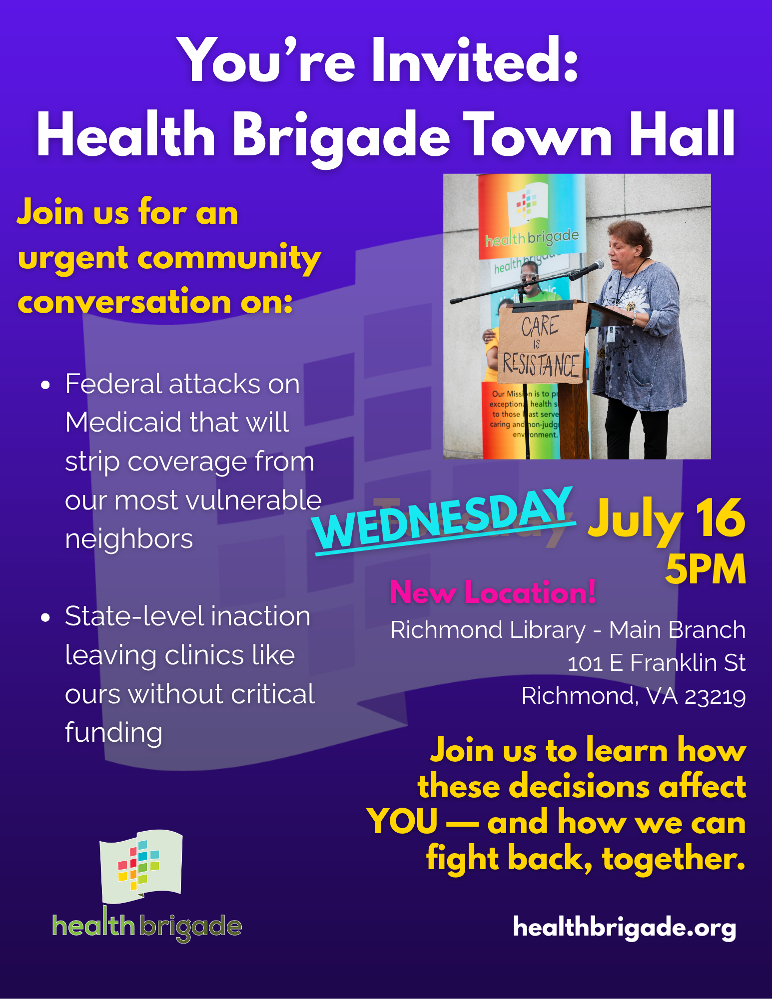 Town Hall 7-16-25 - Health Brigade